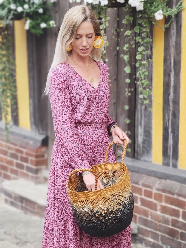 M Basket/Capazo Orange & Black - The Silver Pear